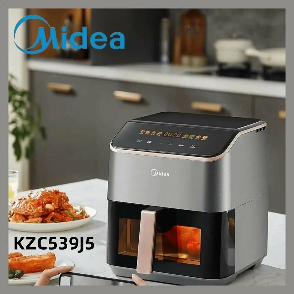 Midea Аэрогриль 5RLXY003, прозрачный, серый