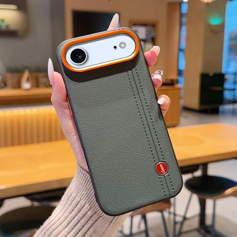 Чехол Для Apple iPhone 17 Air / Айфон 17 Air, soft touch, чехол-кардиомонитор, искусственная кожа, поликарбонат (PC), защита камеры, ударопрочный, усиленные углы, Apple, Apple iPhone 17 Air, green,