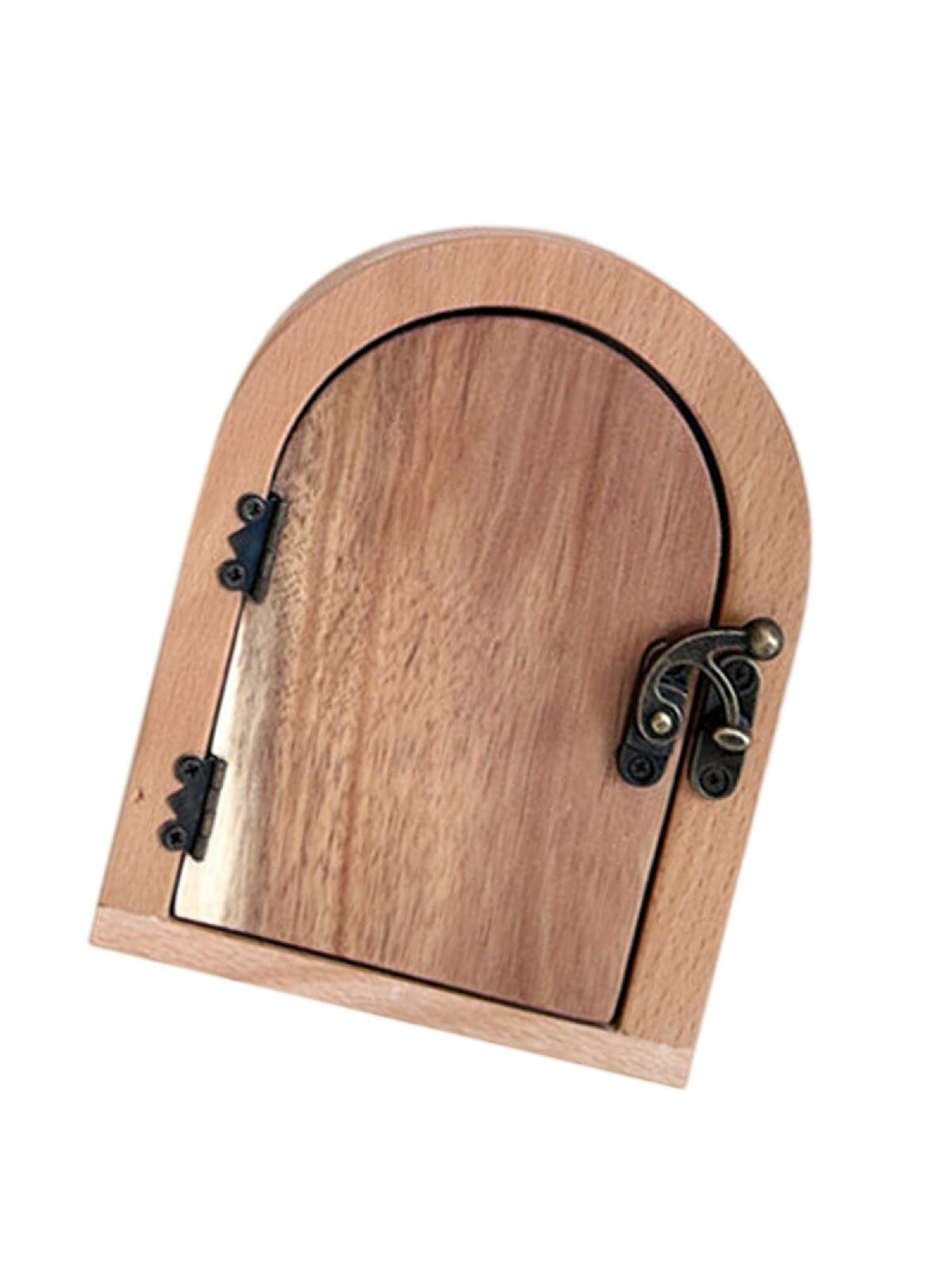 Крышка розетки в форме деревянной двери Простая установка Защита розетки для домашнего декора