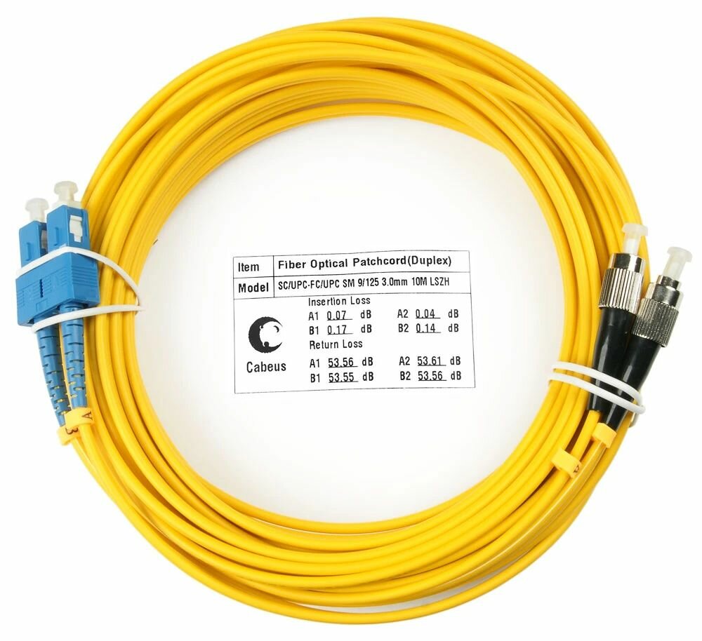Патч-корд Cabeus FOP(d)-9-SC-FC-10m, 10м