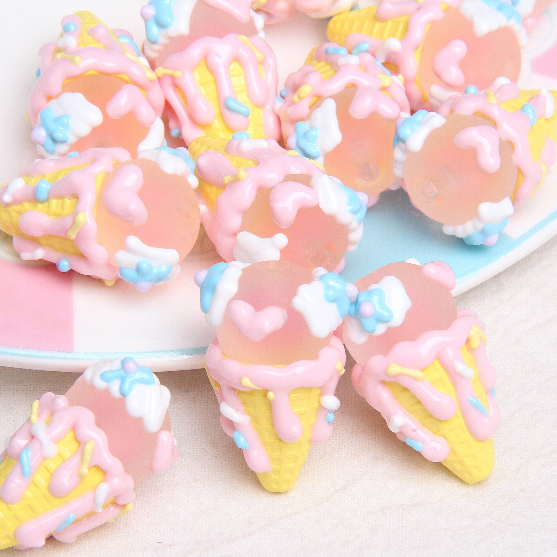 Тяжелые масляные ручной работы бусины для мороженого, акриловые ручной работы бусины, DIY свободные бусины, цепочка для телефона, подвеска для автомобиля, DIY бисерные аксессуары