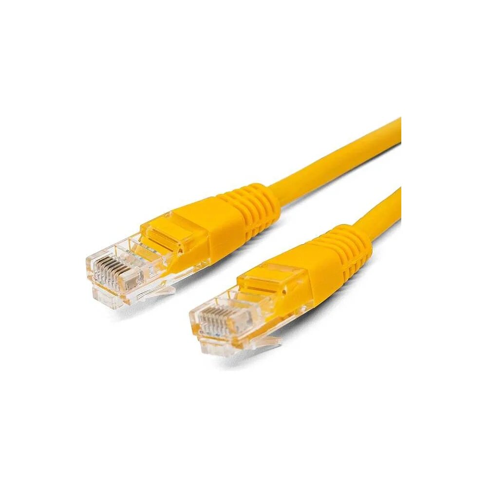 Патч-корд кабель Filum u/utp 5e кат, 2м 26awg(7x0,16 мм), омедненный алюминий (cca), pvc, жёлтый FL-U5-2M-Y