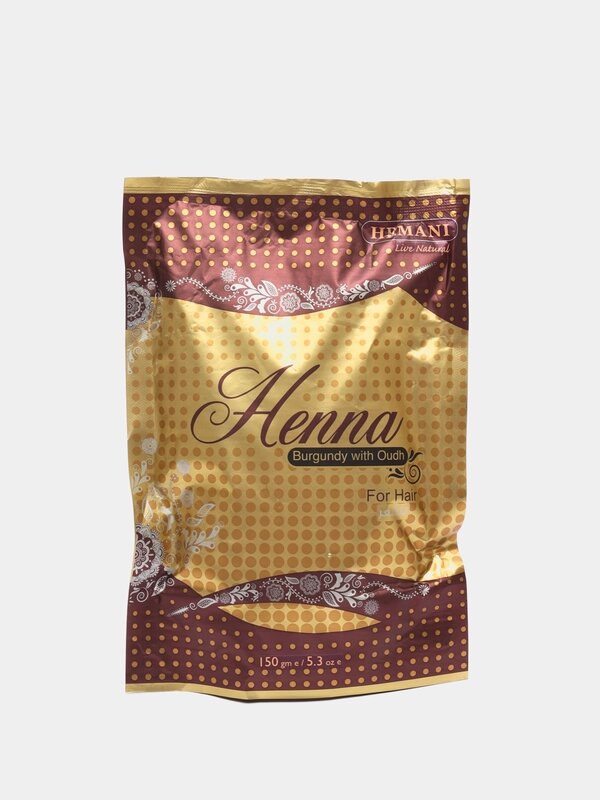 Хна для волос бургунди с удом Hemani, 150 г