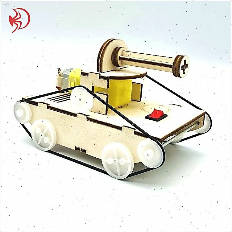 Конструктор электронный деревянный для детей "танк", занимательная физика.