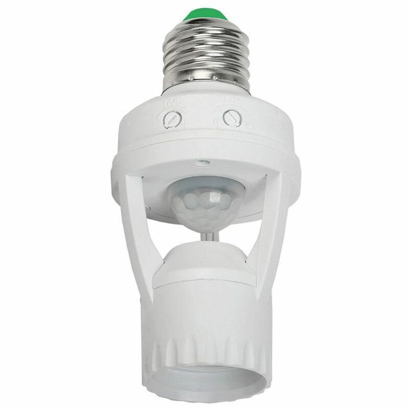 Датчик движения IEK 045, E27, 60 Вт, угол обзора 360 градусов, 6 м, IP20, белый