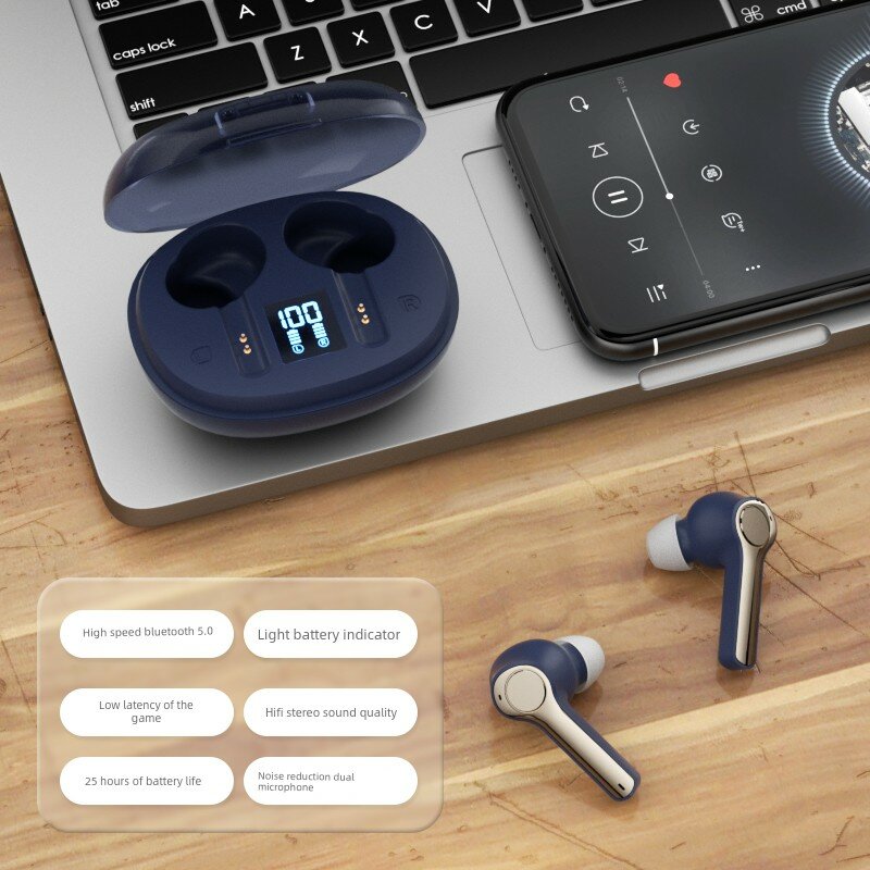 Беспроводные наушники Bluetooth с глубоким басом, интеллектуальным дисплеем и длительным сроком работы от батареи для