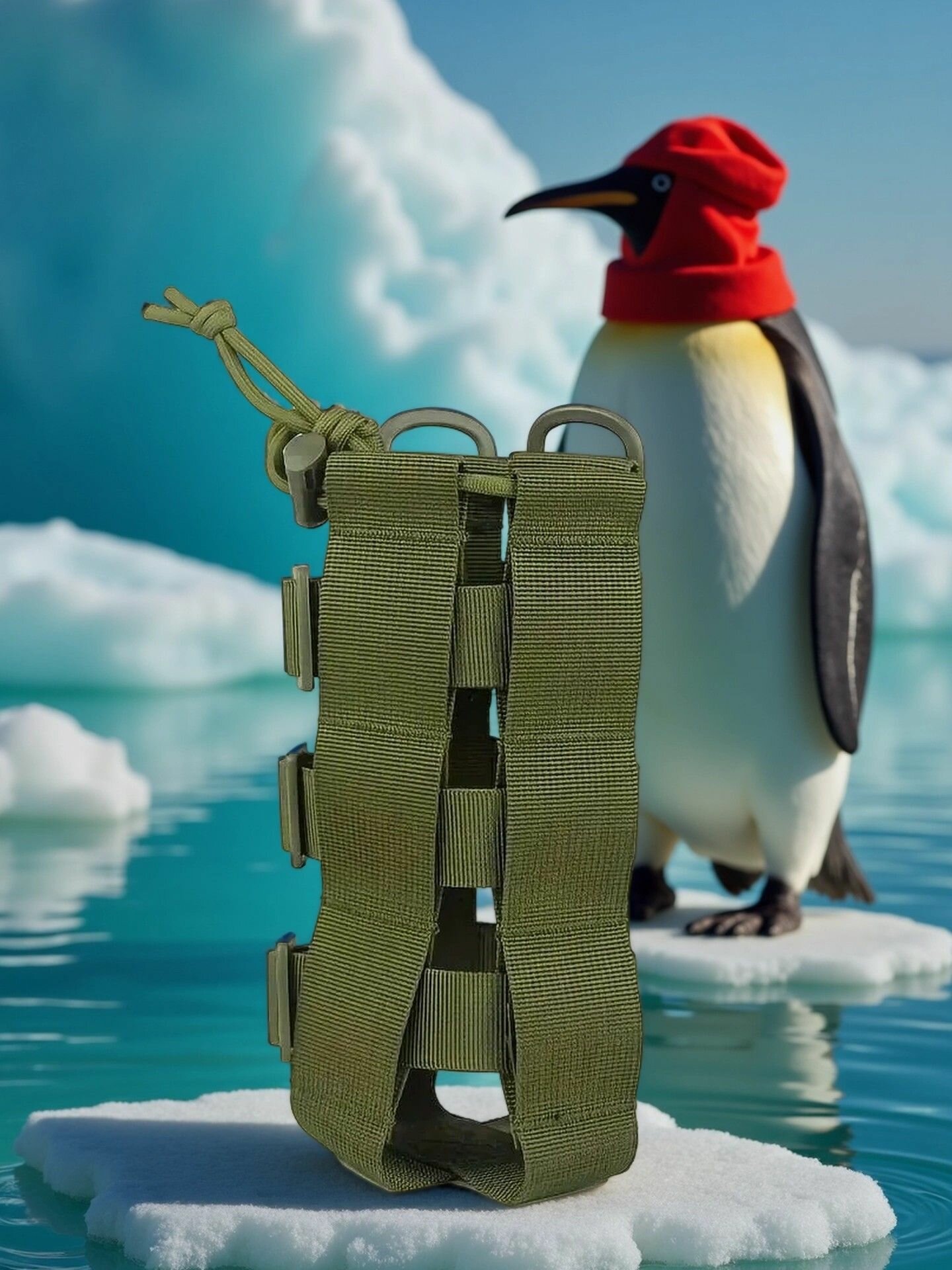 Тактическая сумка для бутылки до 2 л, чехол для термоса оливкового цвета