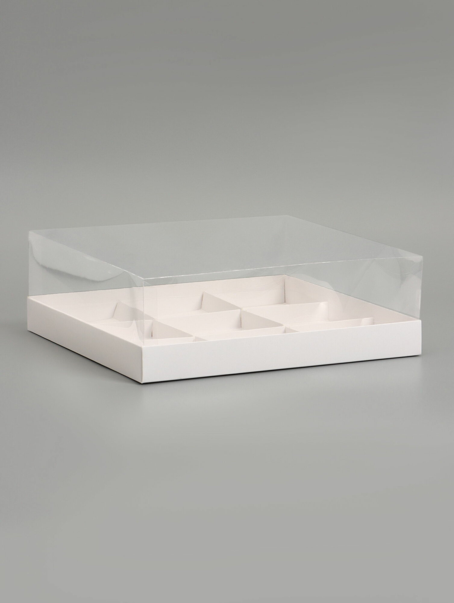 Коробка для муссовых пирожных 9 штук 30x30x8, Белый, вид упаковки: для макарун