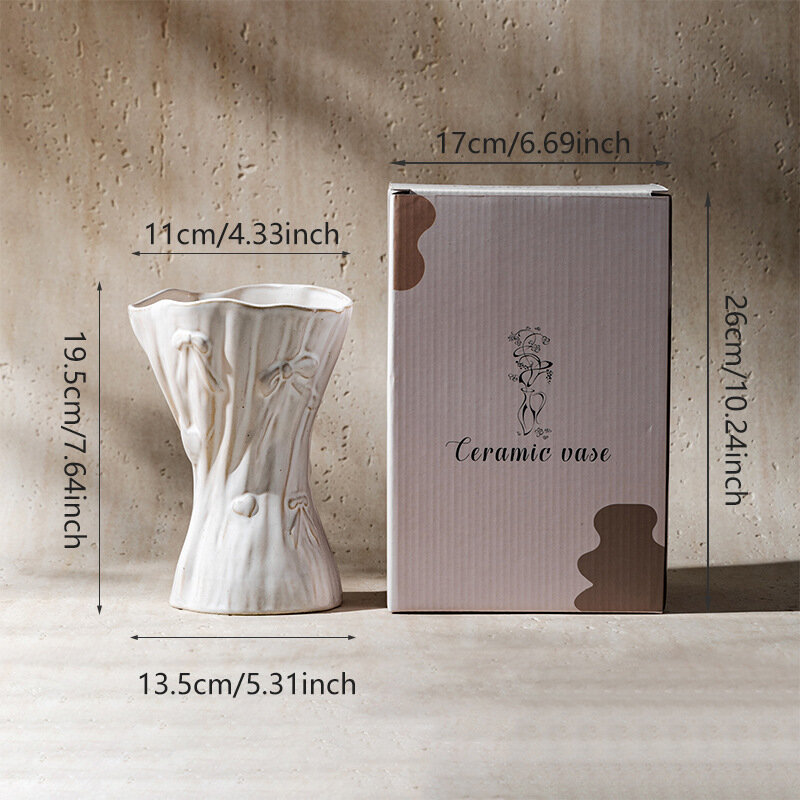Ваза в скандинавском стиле, достойная , минималистичная современная керамическая поделка, креативное белое украшение для гостиной и прихожей.