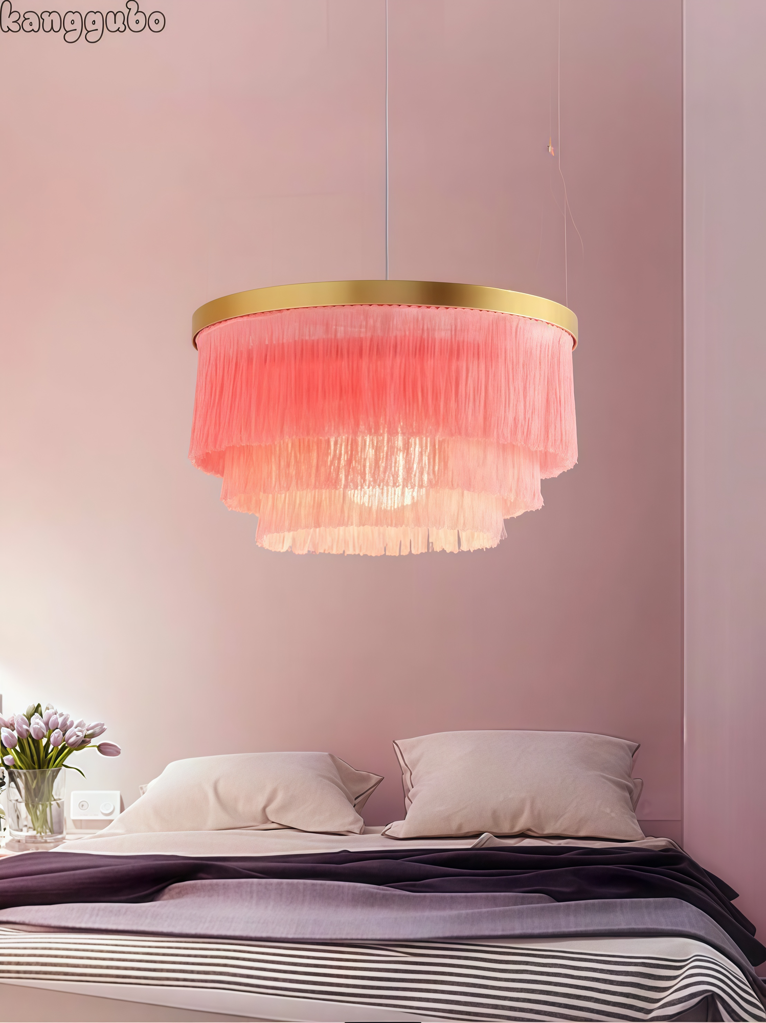 Люстра Clear Lighting, креативная, персонализированная, с кисточками, E27, розовый