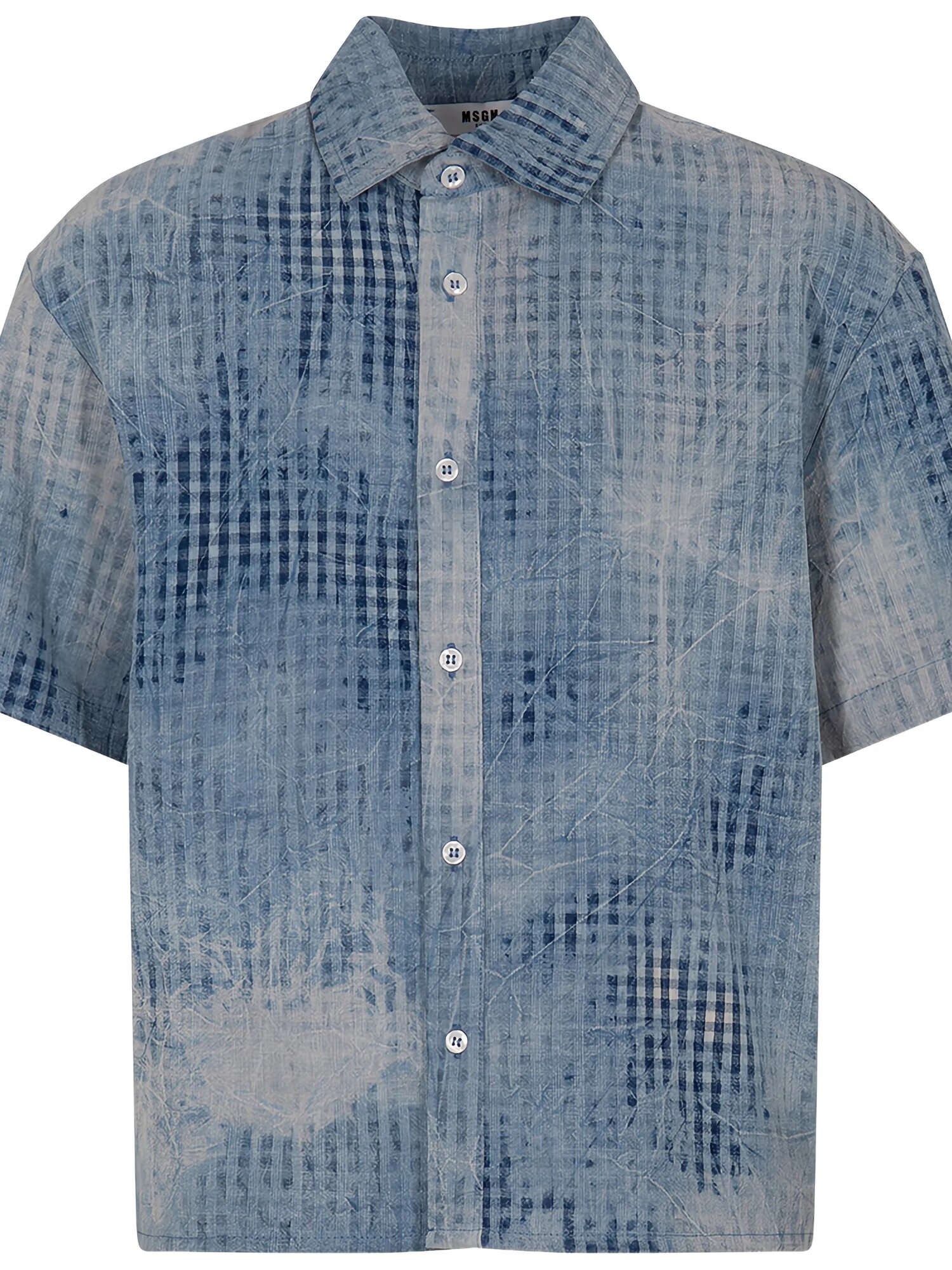 Топ MSGM Patterned short-sleeve top, размер 12 лет, синий — фото 1