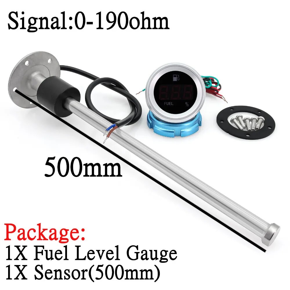 Цифровой Датчик Уровня Топлива Для Лодок И Автомобилей С Мигающей Сигнализацией И 500mm and gauge