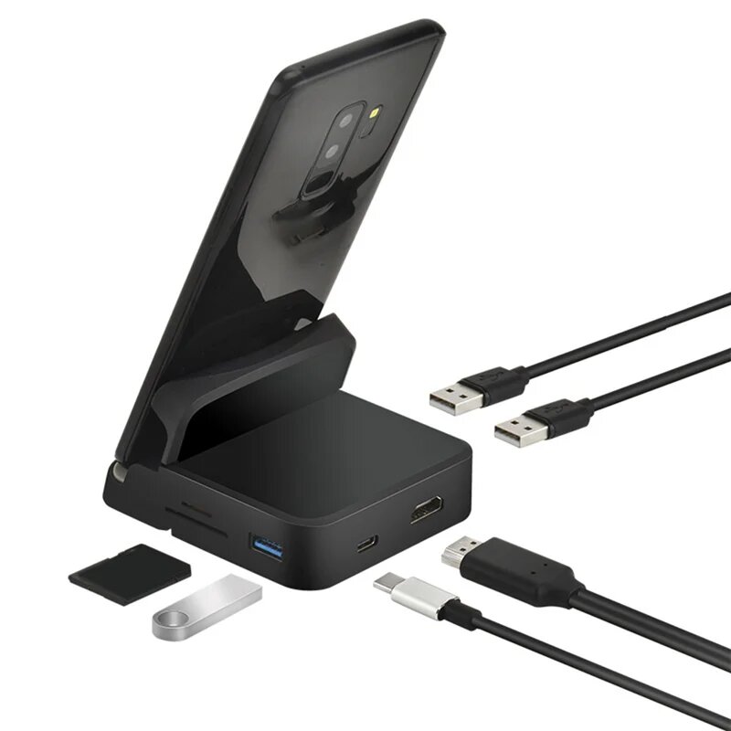 Новый! Док-станция 8 в 1, док-станция USB C-концентратор, подставка для телефона, станция Dex Pad, USB C, совместимая док-станция, комплект зарядного устройства для