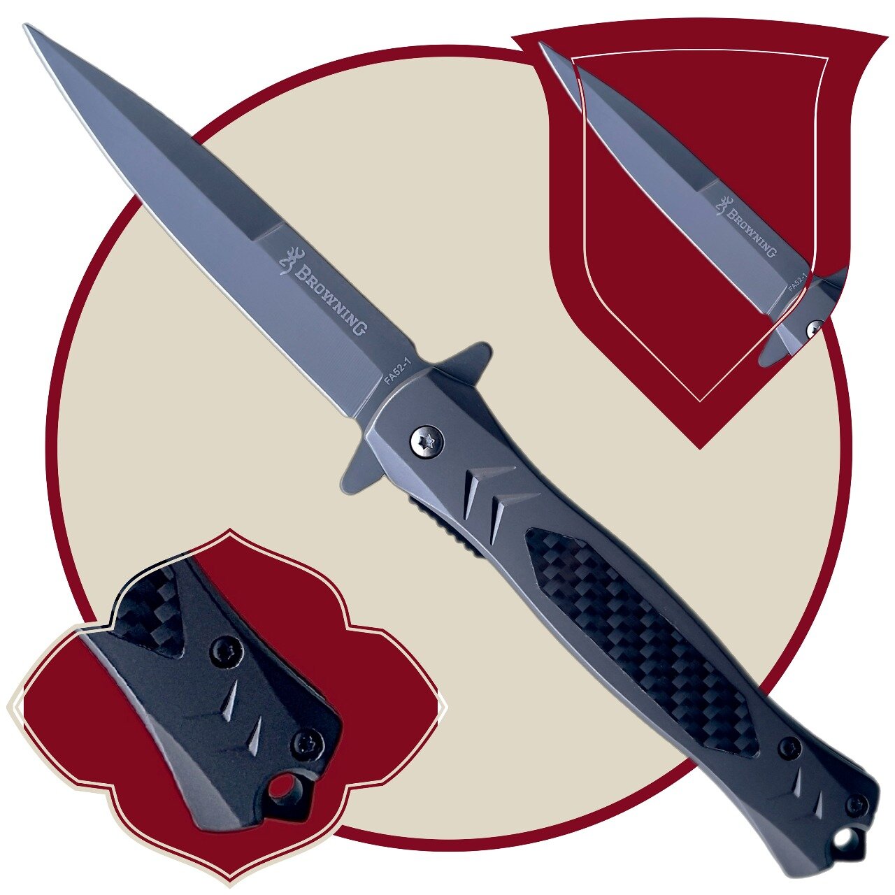 Туристический складной нож "Карбон", нержавеющая сталь, рукоять из полимерного материала