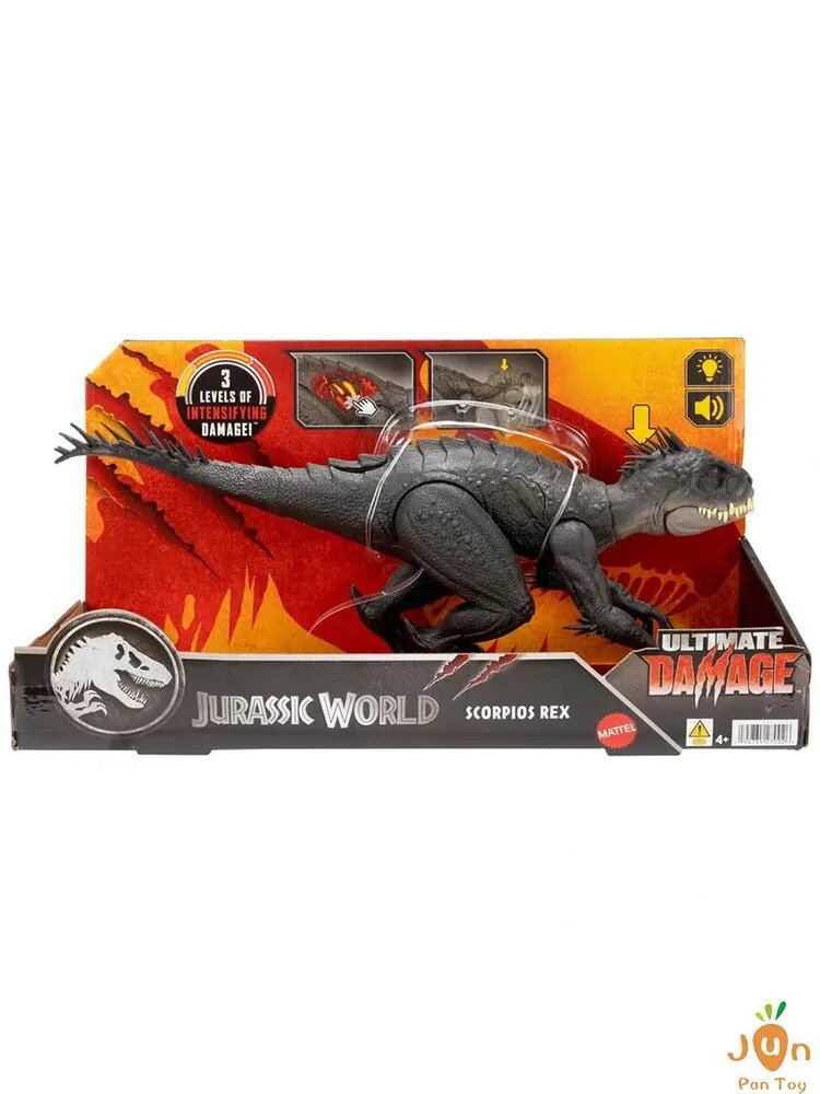 Jurassic World Ultimate Damage Scorpios Rex / Детская интерактивная игрушка Ядовитый Скорпион-Рекс со световыми и звуковыми эффектами, длиной 37 см - отличный подарок на день рождения.