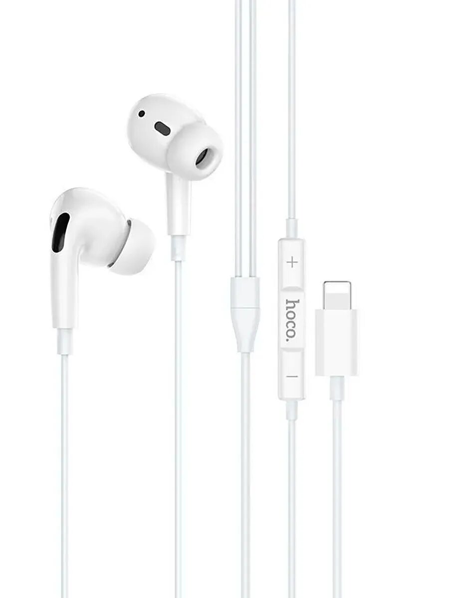 Наушники проводные с микрофоном Hoco M1 Pro, Lightning, цвет белый