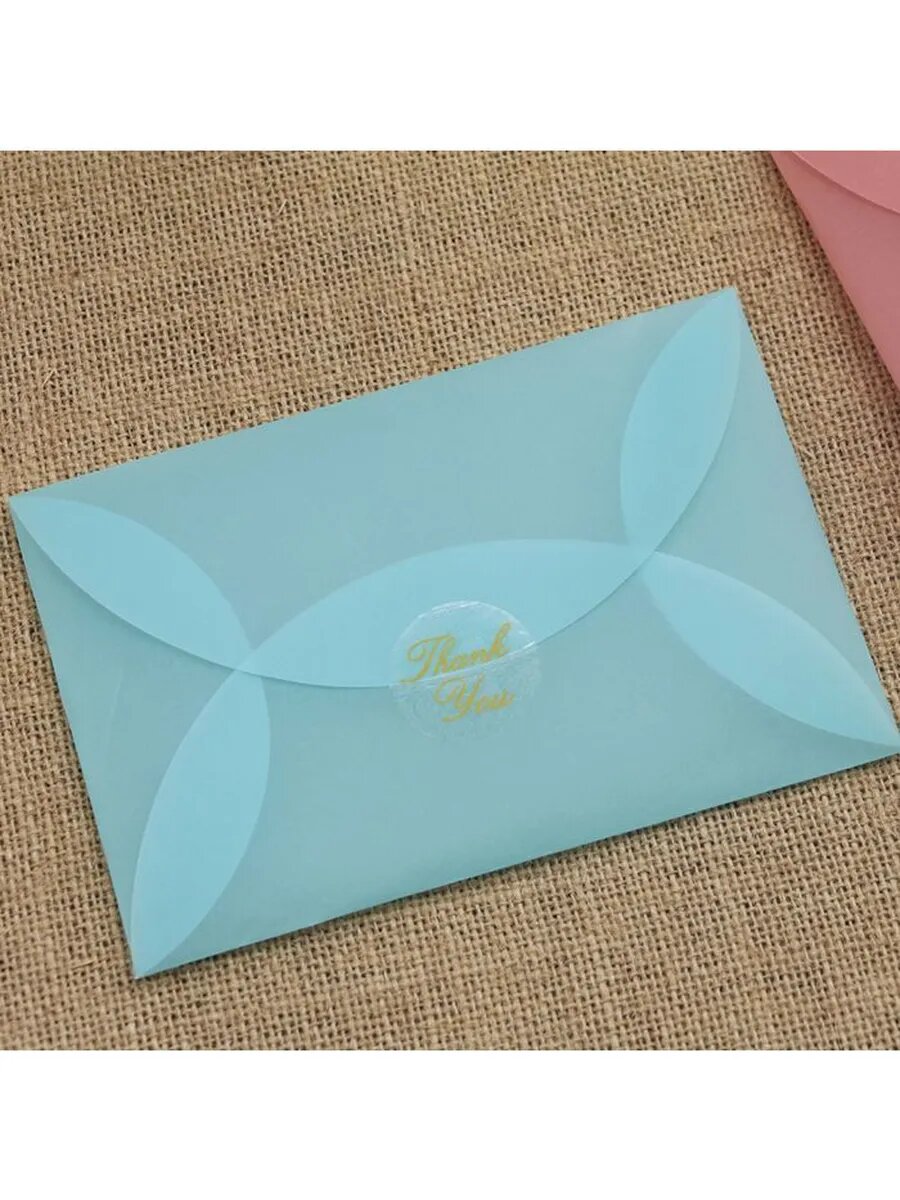 Конверт из пергамента (светло-синий, 10,5x15,5 см)