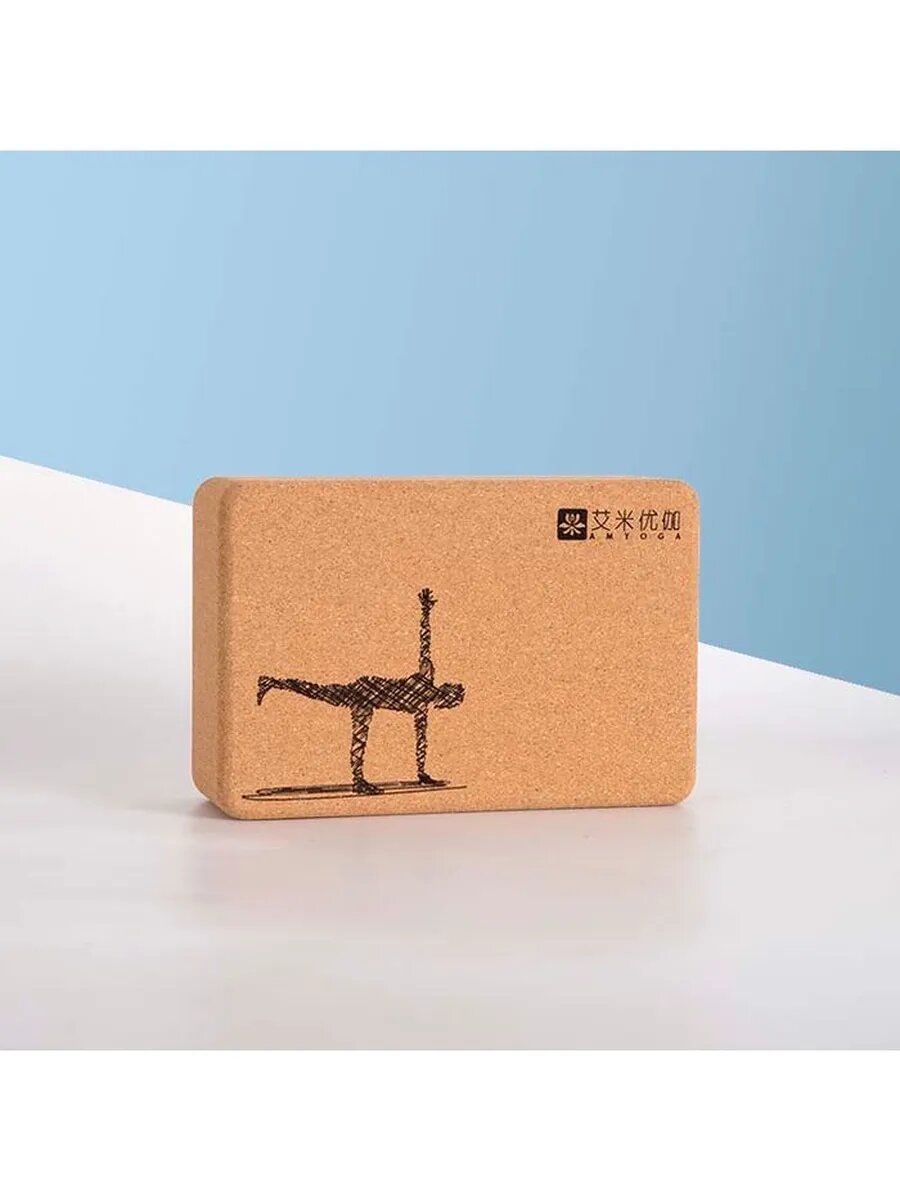 Блок для йоги из пробки (23x15x7.6 см, полумесяц)