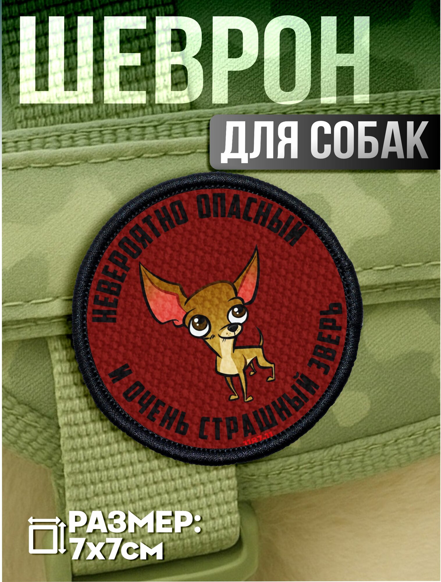 Шеврон для собак на одежду на липучке Чихуахуа