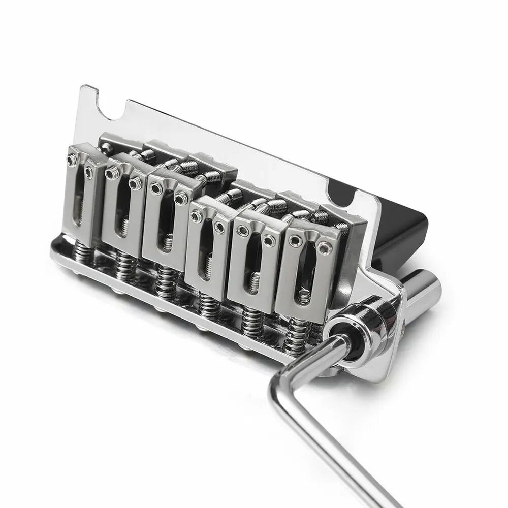 Электрогитарный бридж Stratocaster из цинкового сплава, хромированный, с улучшенной стальной пластиной для сустейна