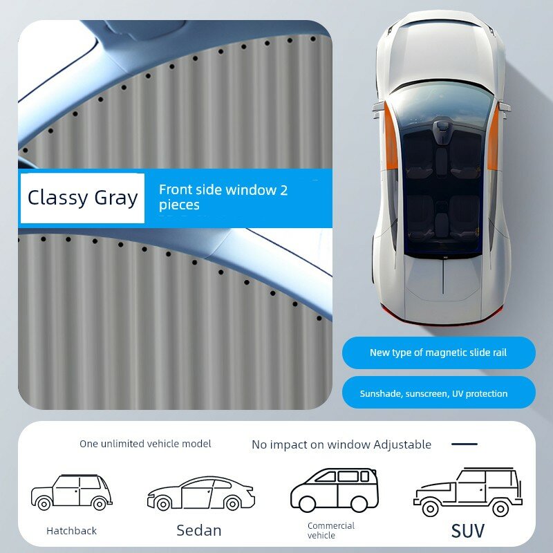 Автомобильные шторы, солнцезащитные шторы, магнитные направляющие, внутренние окна автомобиля, защита от солнца и