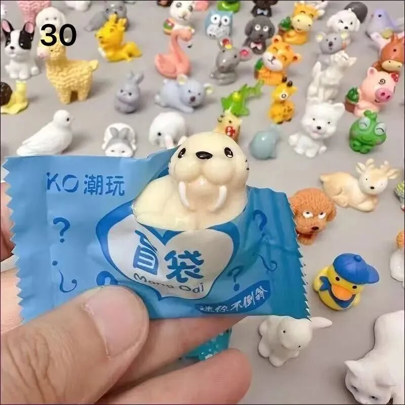 Мини игрушки животные в пакетиках с сюрпризом, 30 шт, коллекционные, для детской комнаты, подарок девочке