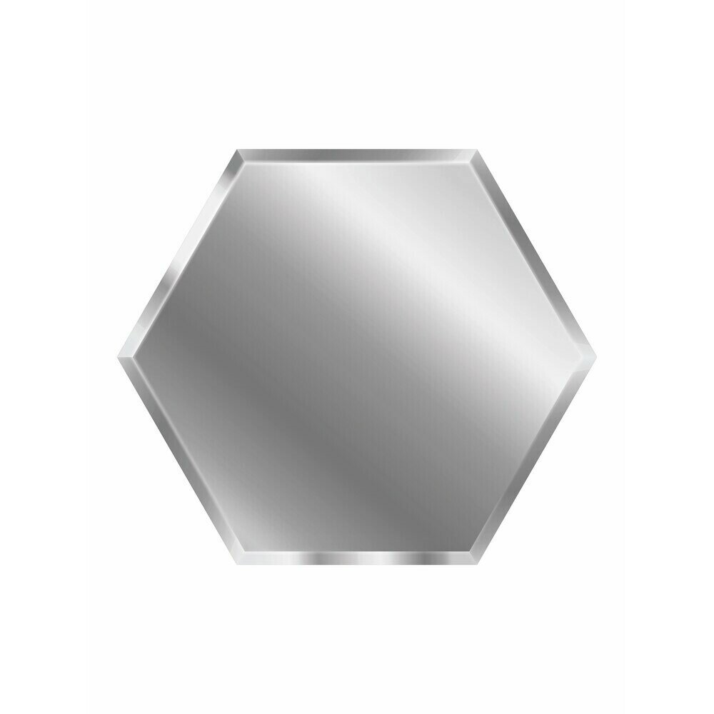 Плитка зеркальная шестигранная 250х210х4 мм Continent Соты серебряная с фацетом (4 шт.=0,21 кв. м)