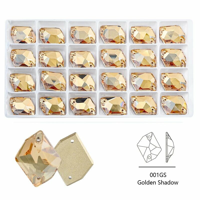 Стразы 10x14mm Golden Shadow 001GS, 28шт
