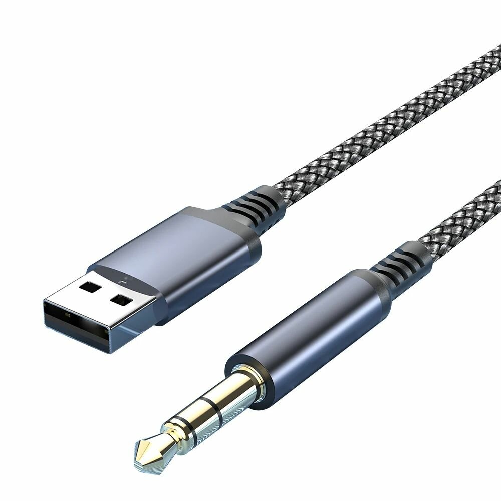 USB A на 3,5 мм Jack штекер-штекер AUX аудиокабель для наушников и динамиков для настольного ПК, ноутбука, автомобиля.