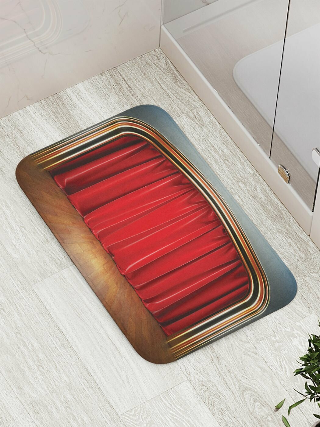 Коврик для ванной комнаты, туалета "Перед выступлением" противоскользящий, 52х77 см, JoyArty