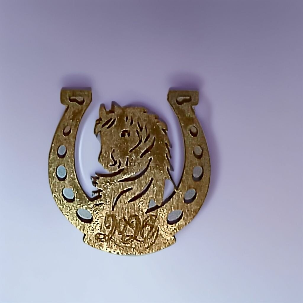 Магнит подкова с золотым напылением