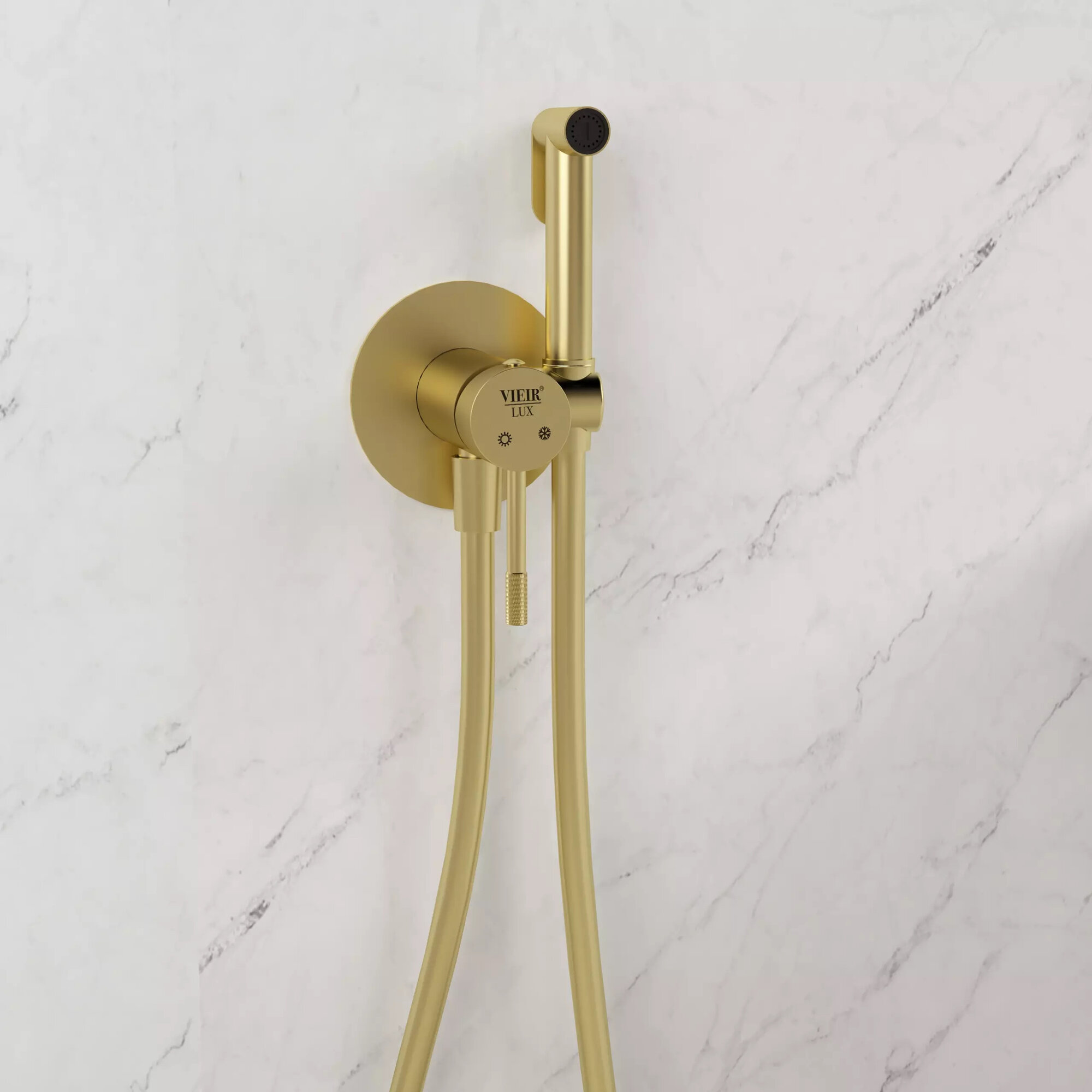 Встраиваемый смеситель для биде и унитаза с гигиеническим душем V403553-S ViEiR Матовое золото
