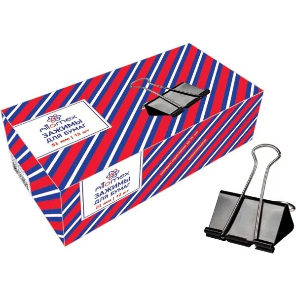 Attomex Зажим для бумаги 51 мм, 12 шт.