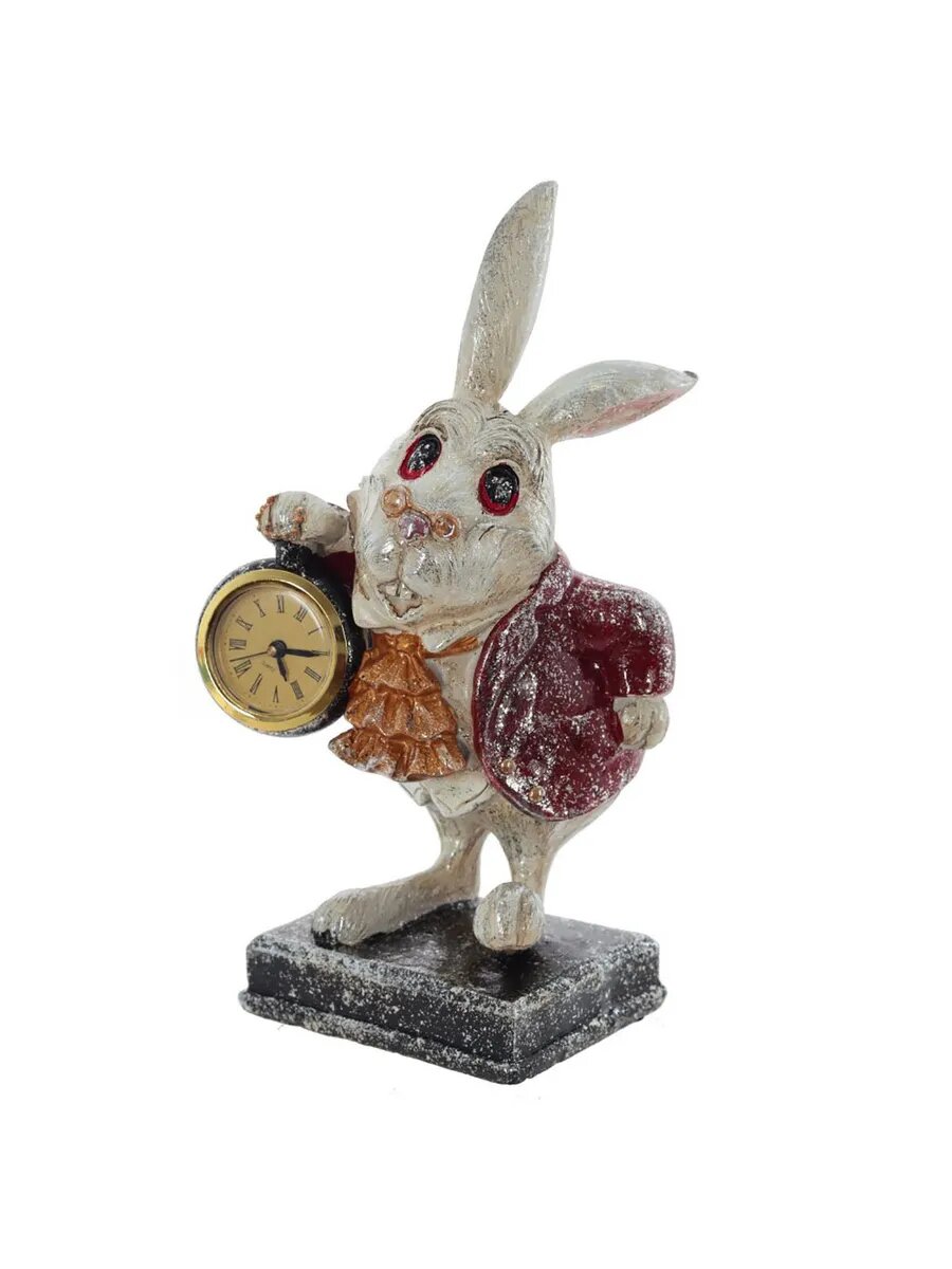 Фигурка декоративная с часами Кролик Remecoclub, 13x13x28 см