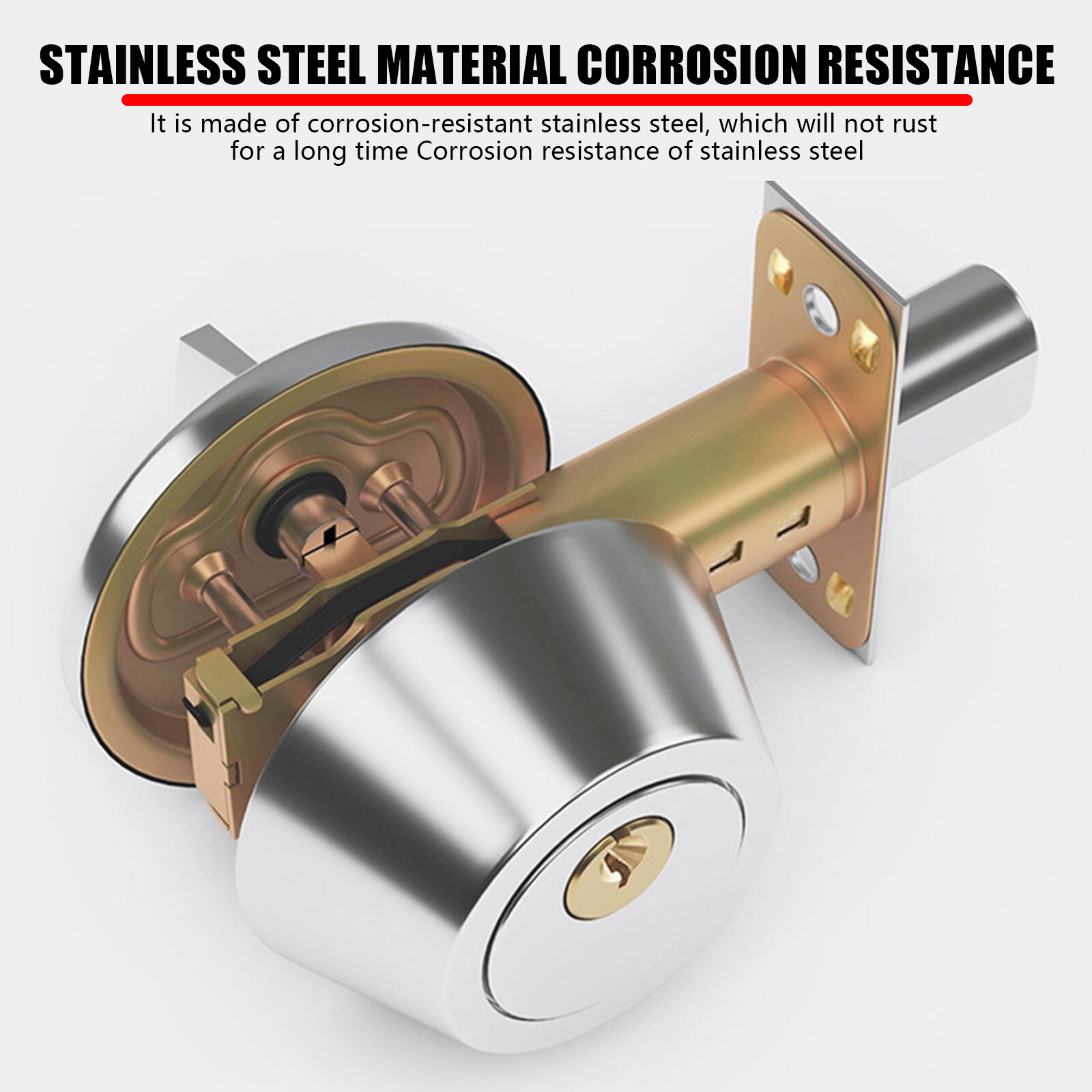 Невидимый дверной замок, односторонний вспомогательный скрытый замок, функция блокировки, серебристый