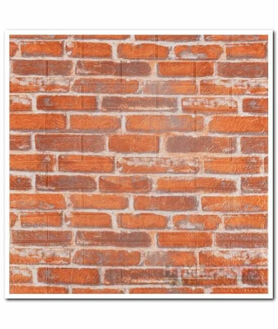 Панели самоклеящиеся 3D мягкие "Красный кирпич" 70х77см (5шт в уп.)