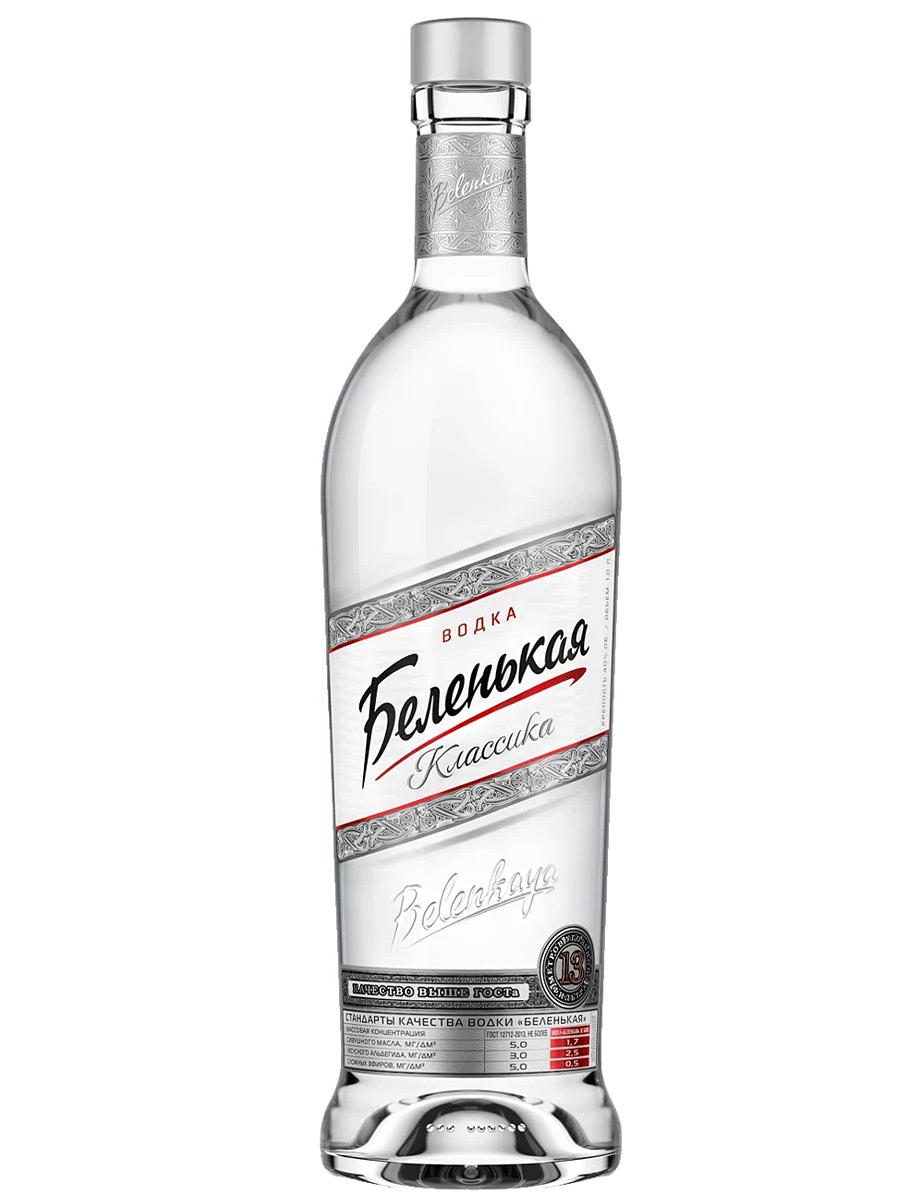 Водка "Беленькая" Классика, классическая, 1 л, крепость 40%, Россия