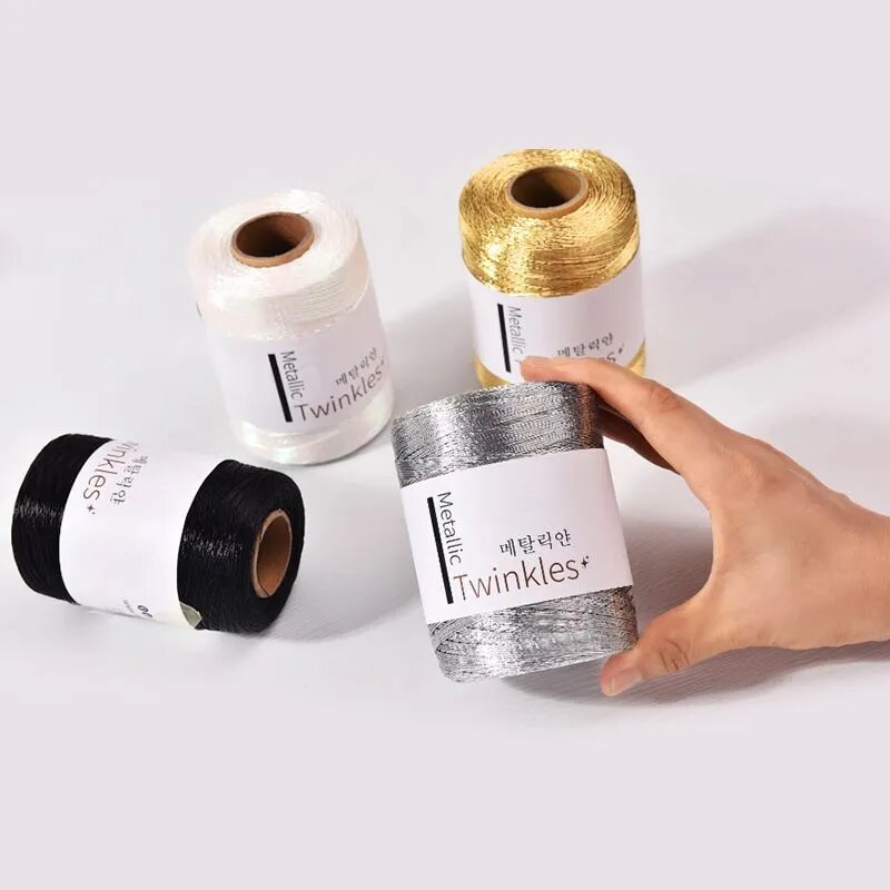 1 кусок толщиной 1 мм 200 г,550 метров, Металлическая нить для вязания сумок