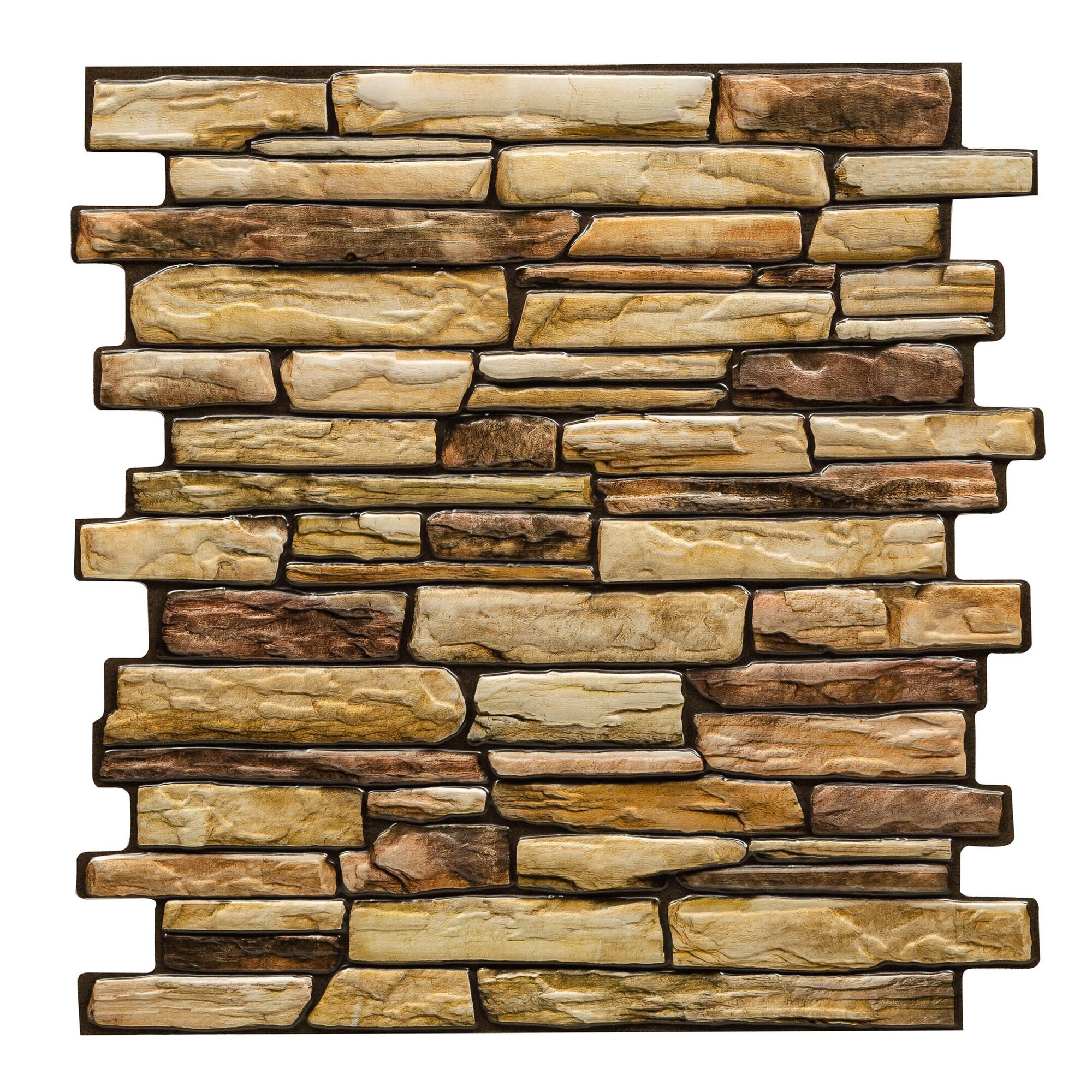 Панель самоклеящаяся ПВХ 475х475х3 мм Grace коричневый камень 0,23 кв. м Grace ТП10029516