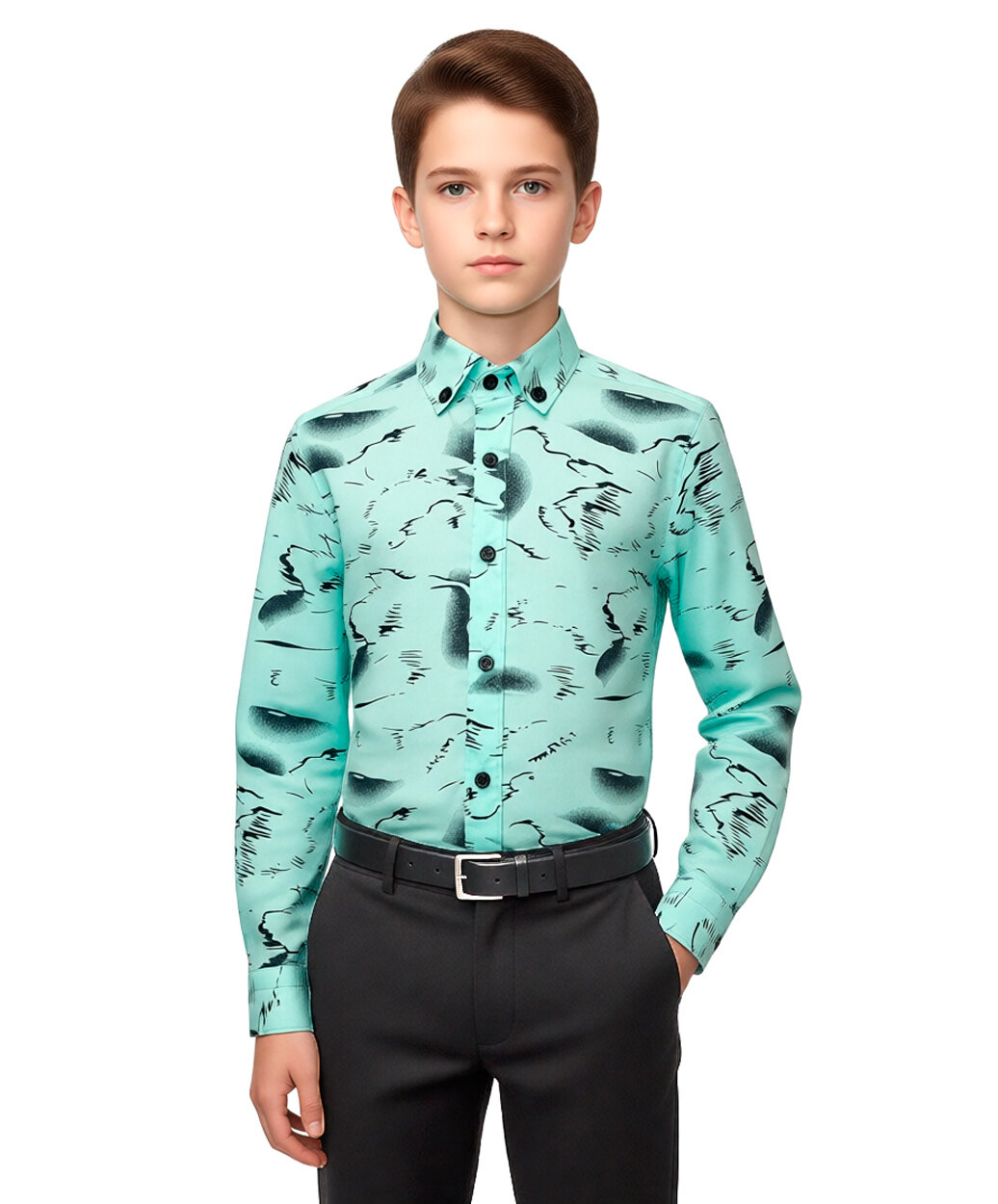 Школьная рубашка Рубашка стрейч - коттон с длинным рукавом