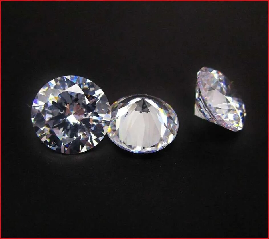 Фианит бесцветный круг 12 мм 3шт