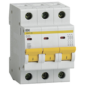 Автомат 3Р 25А D 4,5кА ВА47-29 IEK