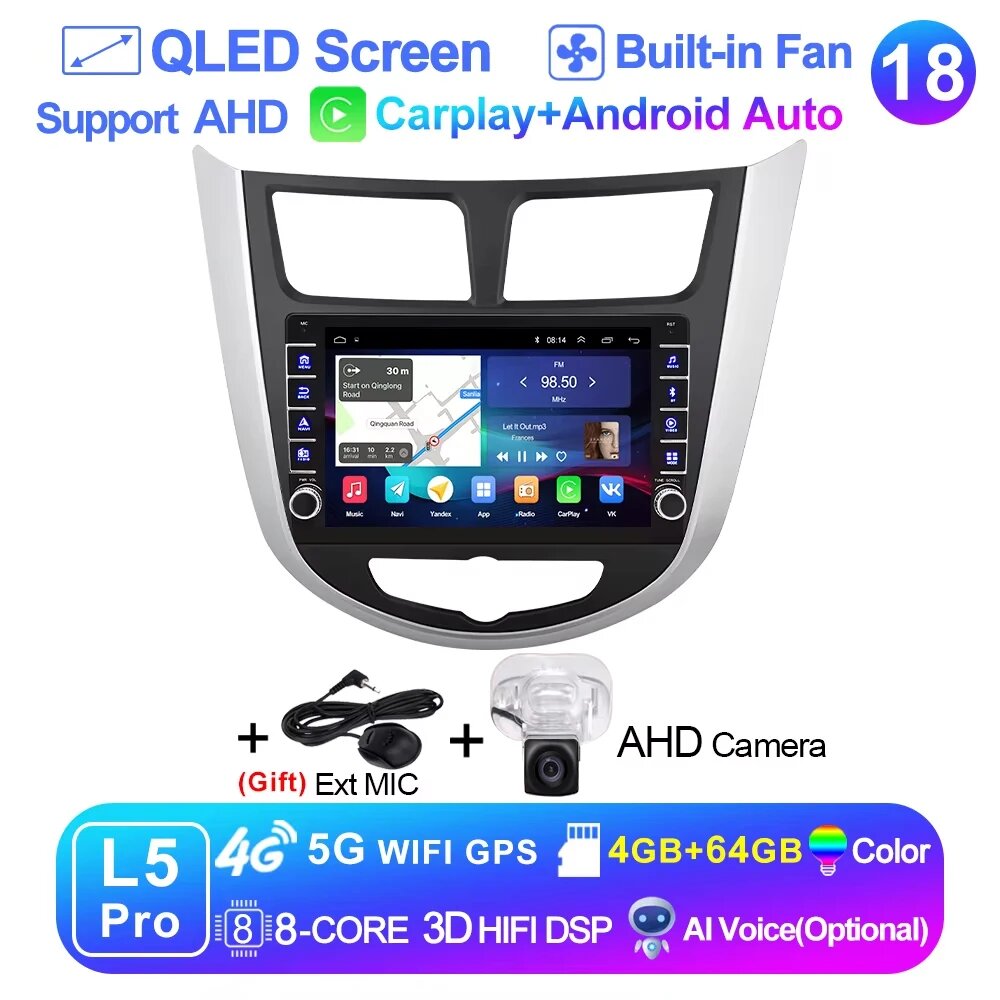 LEHX L6Pro 8 'ручка 2din Android 14 авторадио CarPlay автомобильный радио L5 Pro(4-64GB)CAM