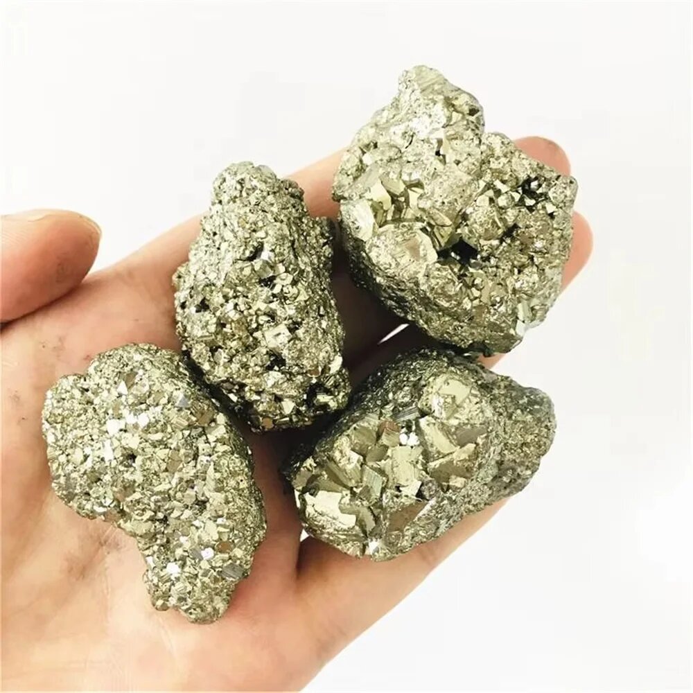 Натуральный пирит, необработанный кристалл 100g(2-4pcs)