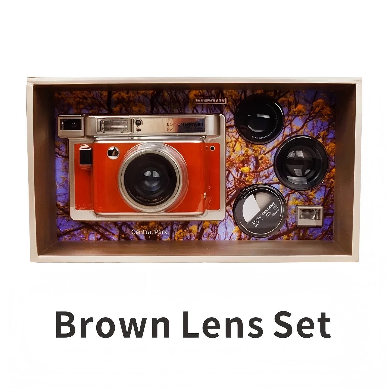 Lomography Lomo'Instant Wide Черная/Белая/Коричневая фотокамера Brown Lens Set