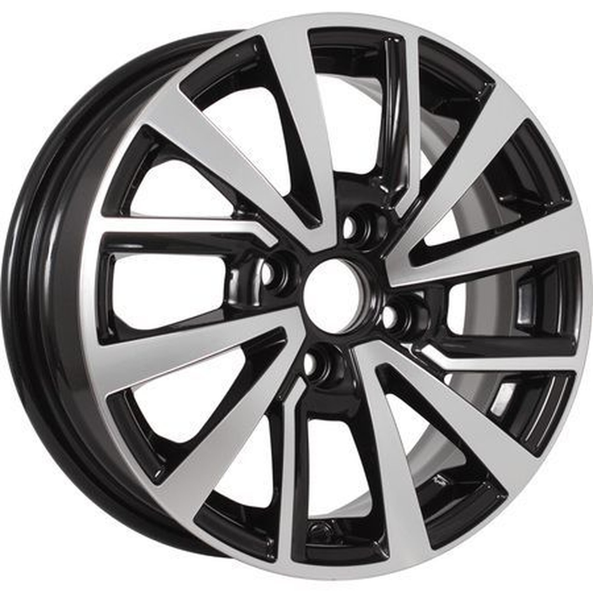 Колесный литой диск KDW KD1430(КС1093-00) R14x5.5 4x98 ET35 CB58.5 Black_Front_Polished