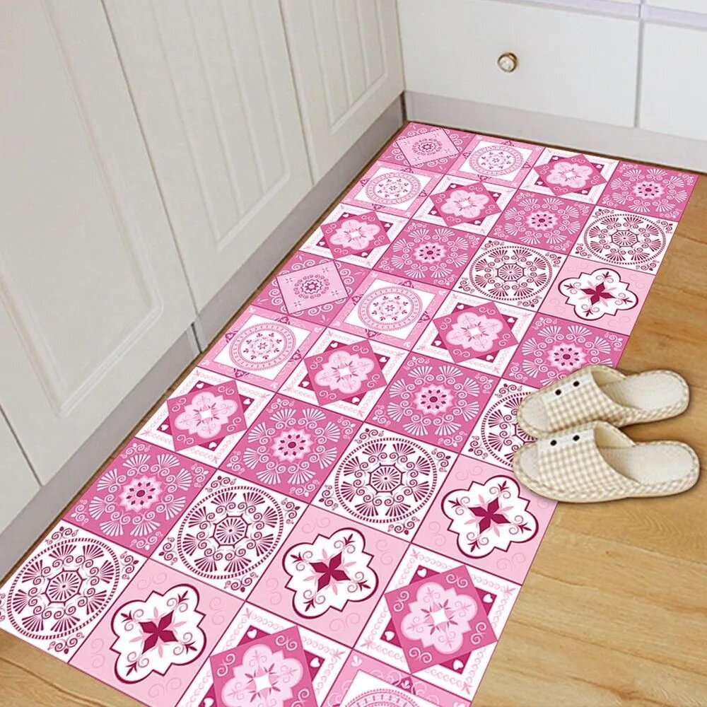 Твердая плитка с романтическим розовым рисунком и глянцем для кухни и ванной комнаты