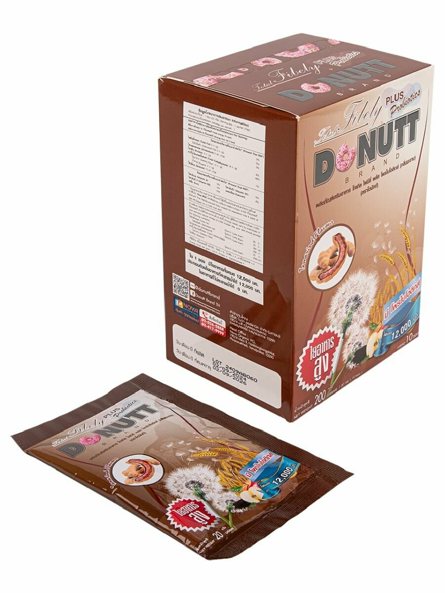 Клетчатка растворимая питьевая со вкусом Тамаринда Donutt (Таиланд), 10 шт х 20 гр