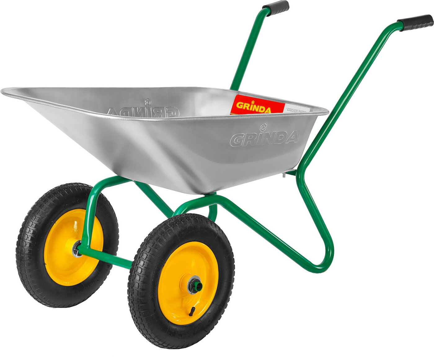 Садовая тачка двухколесная GRINDA GB-2, 80 л, 120 кг. Оцинкованная.