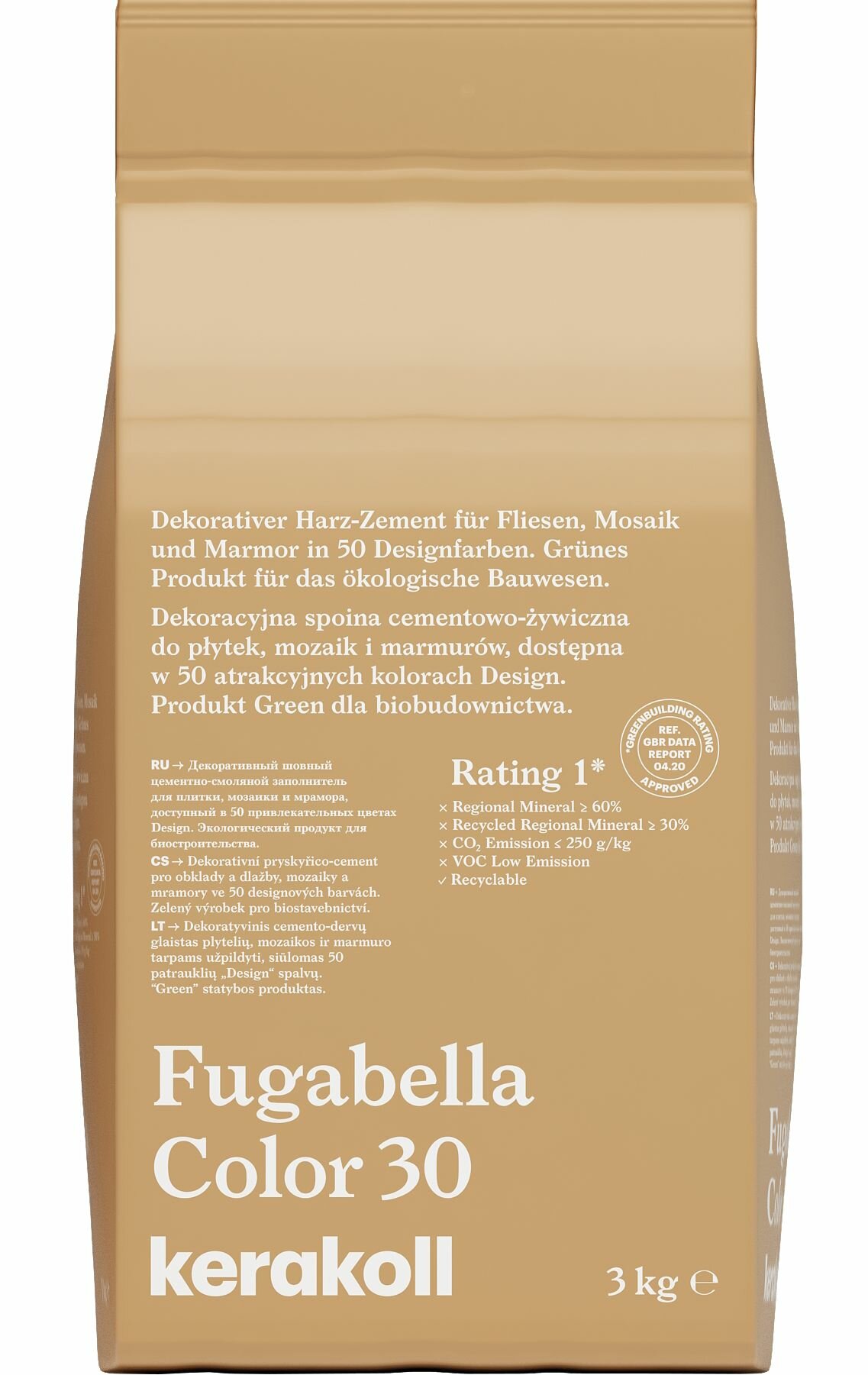 Затирка Kerakoll Fugabella Color, 30 (Бежевый) 3 кг.